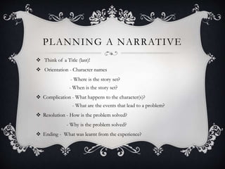 Writing a narrative lesson | PPT
