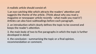 Writing an ARTICLE guide and helps .ppt