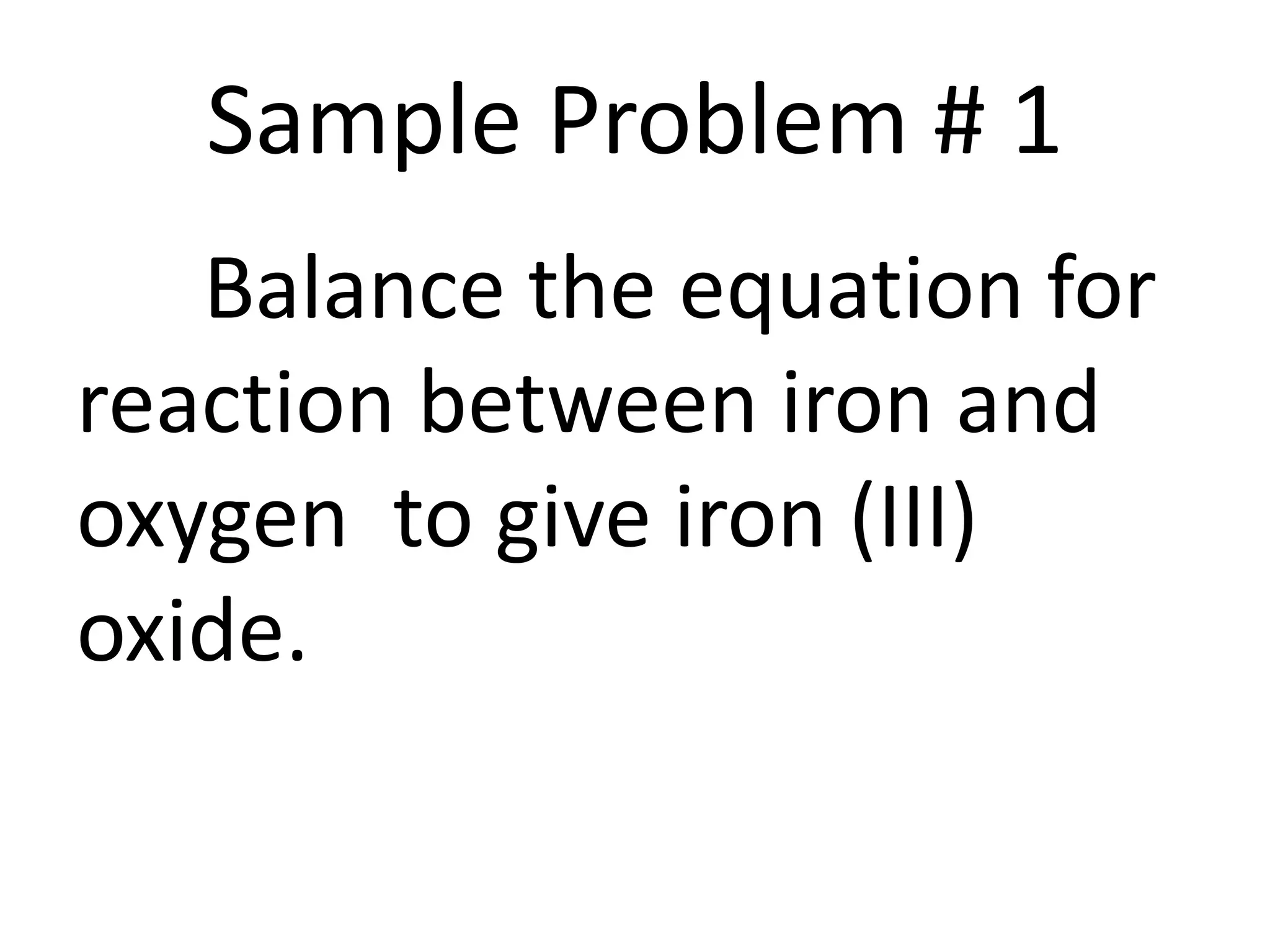 Writing and balancing chemical reactions | PPT
