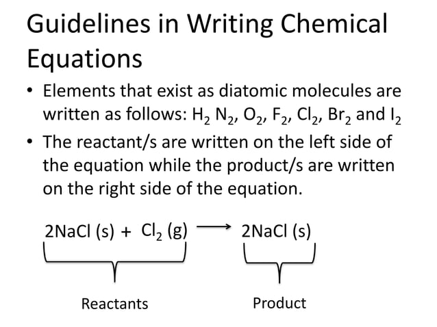 Writing and balancing chemical reactions | PPT