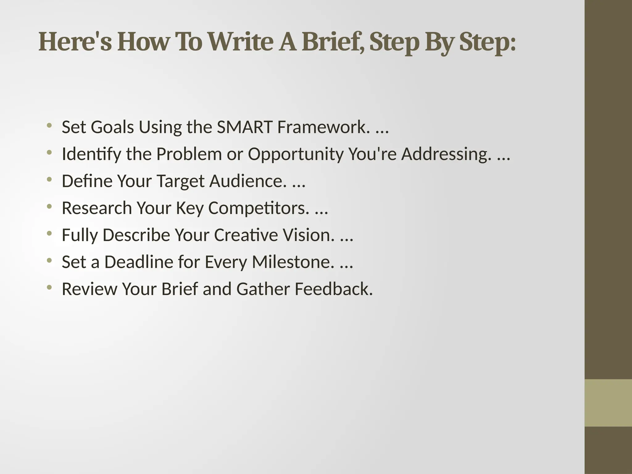 WRITING AND DELIVERING EFFECTIVE BRIEFING.pptx | Free Download