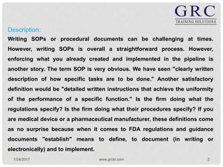 Writing and enforcing effective so ps | PPTX