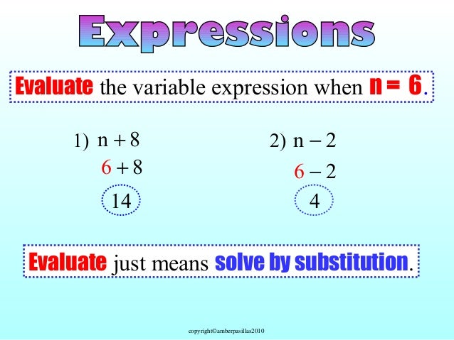 Writing and evaluating algebraic expressions