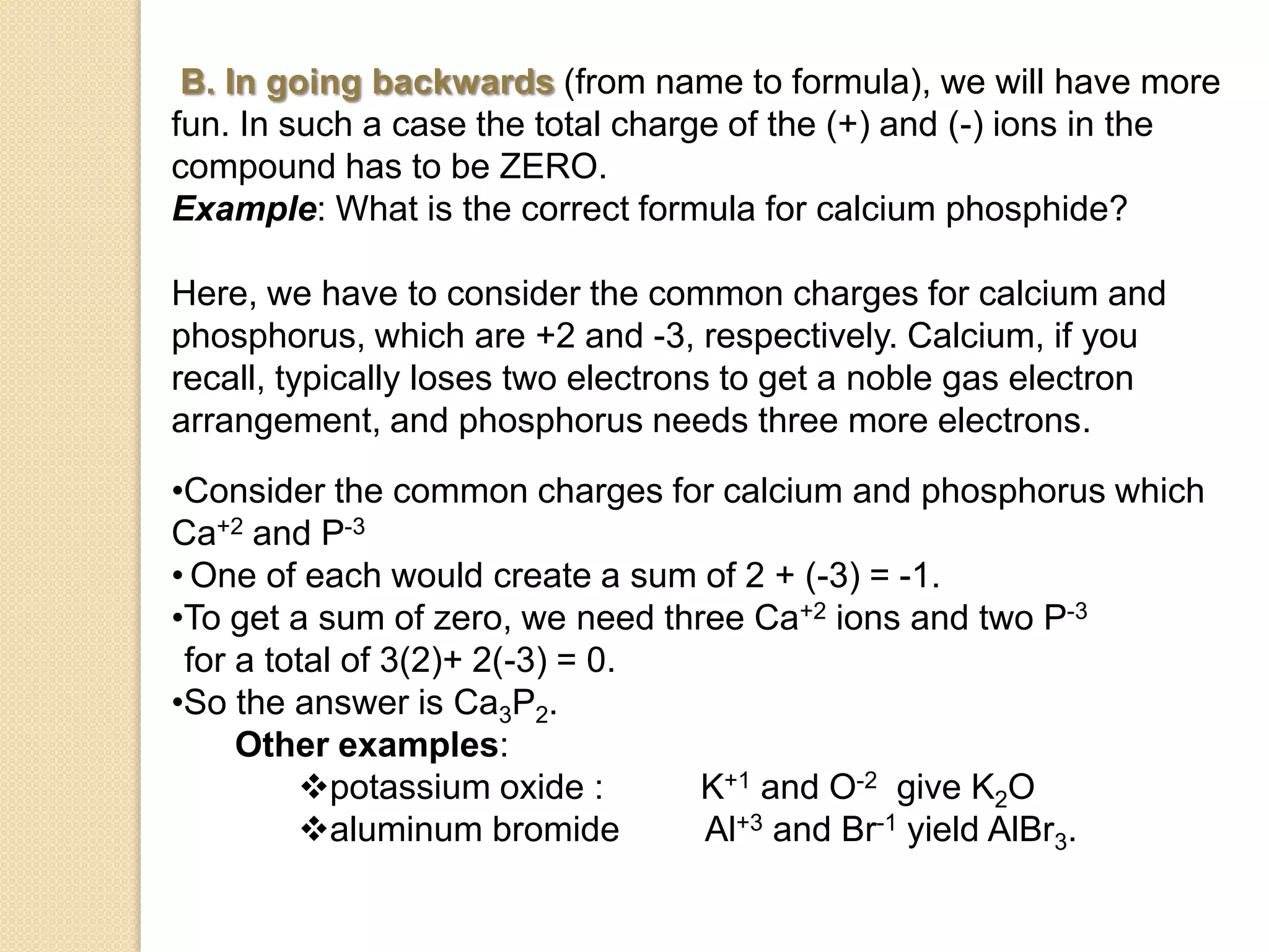 Writing and Naming formula | PPTX