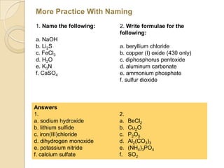 Writing and Naming formula | PPTX