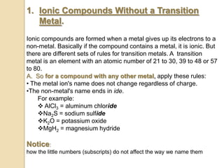 Writing and Naming formula | PPTX