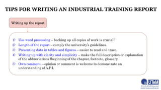 Writing and Presenting an Industrial Training Report | PPTX