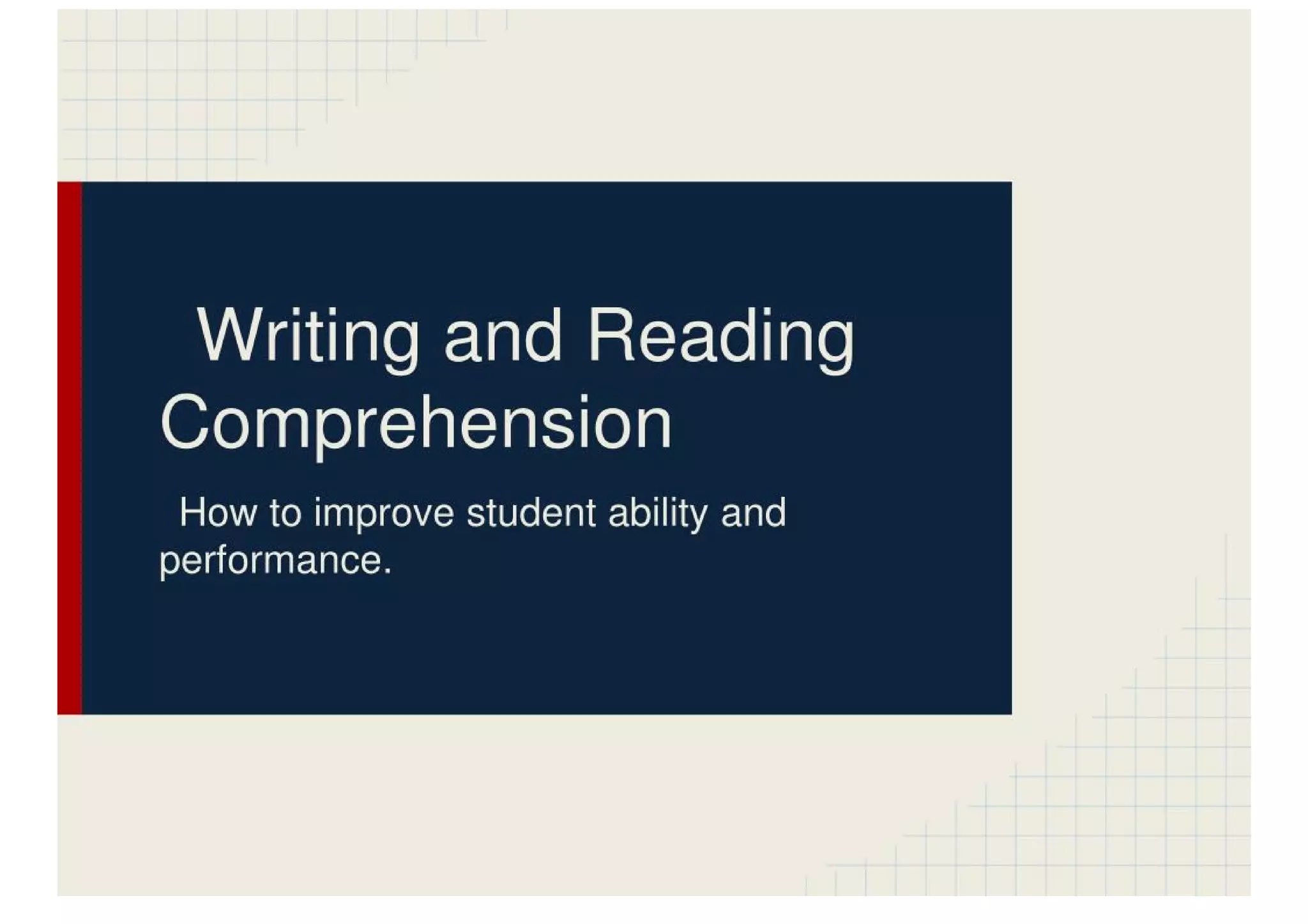 Writing And Reading Comprehension | PDF