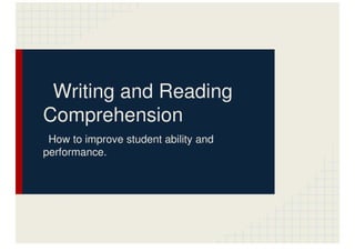 Writing And Reading Comprehension | PDF