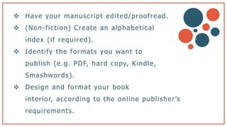 Writing and Self Publishing Process | PDF | Desktop Publishing ...