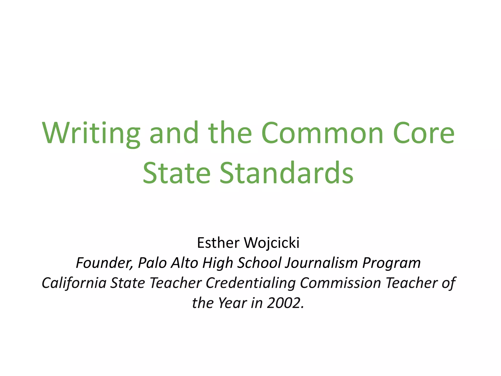 Writing and the common core | PPT