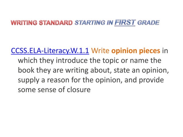 Writing and the common core