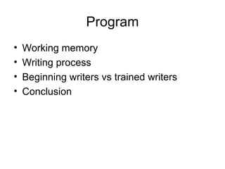 Writing and working memory | PPT