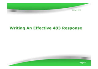 Writing an Effective 483 response | PDF
