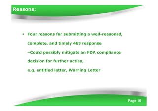 Writing an Effective 483 response | PDF