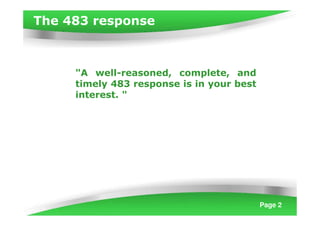 Writing an Effective 483 response | PDF