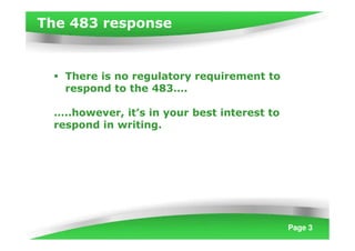 Writing an Effective 483 response | PDF