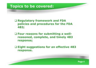 Writing an Effective 483 response | PDF