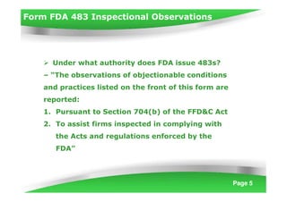 Writing an Effective 483 response | PDF