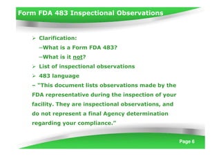 Writing an Effective 483 response | PDF