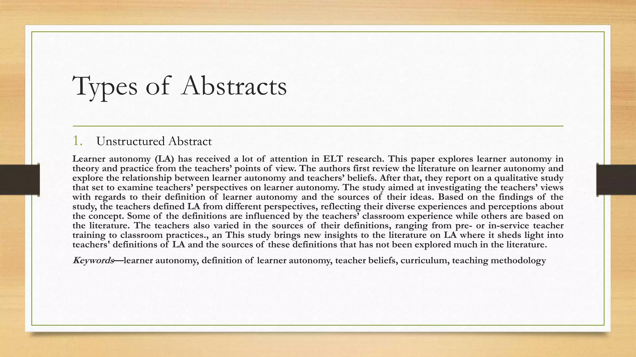 Writing an effective abstract | PPT
