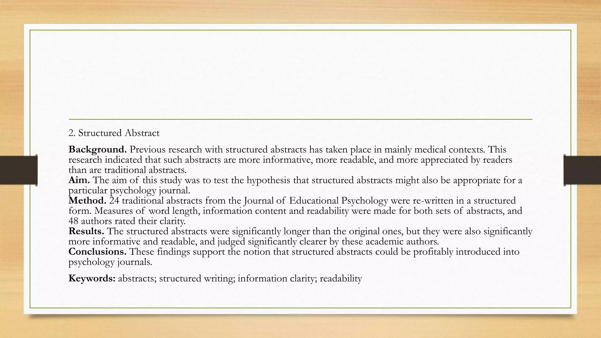 Writing an effective abstract | PPT