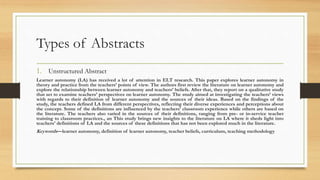 Writing an effective abstract | PPT