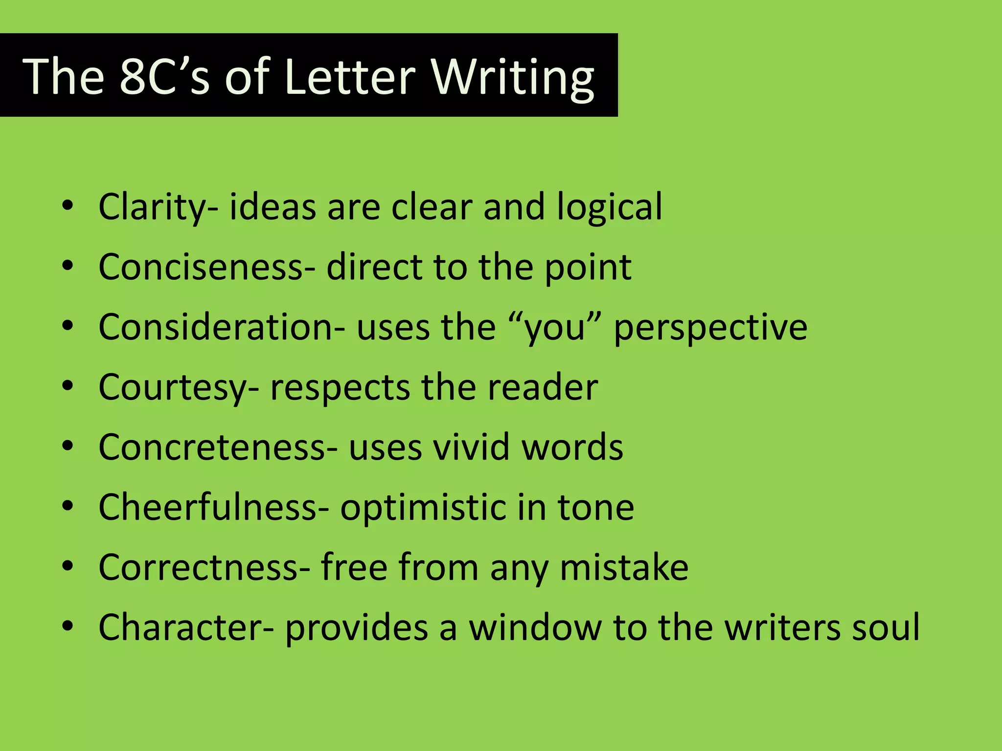 Writing an effective application letter | PPTX
