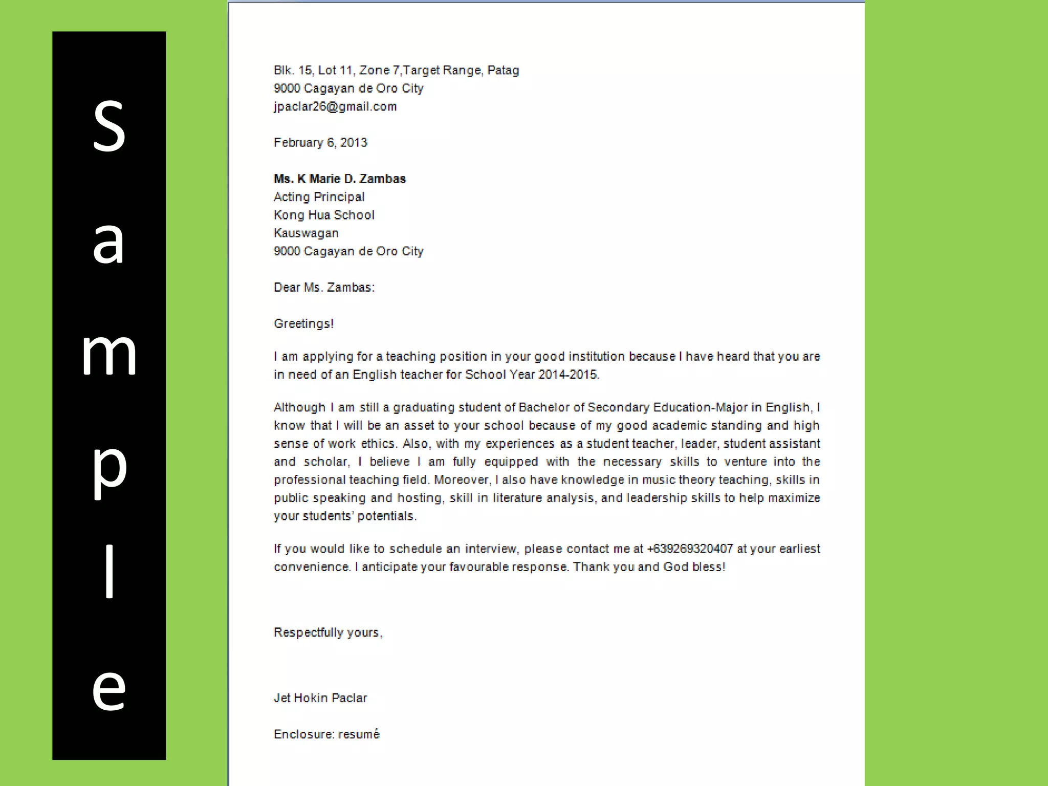 Writing an effective application letter | PPTX