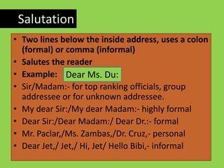 Writing an effective application letter | PPTX