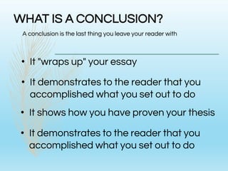 Writing an effective conclusion | PPTX