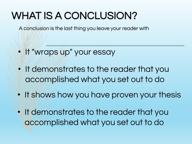 Writing an effective conclusion | PPT