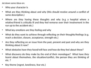 Writing An Effective Monologue for English Lit | PPTX