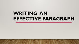Writing an Effective Paragraph.pptxxxxxxxxxx | PPTX