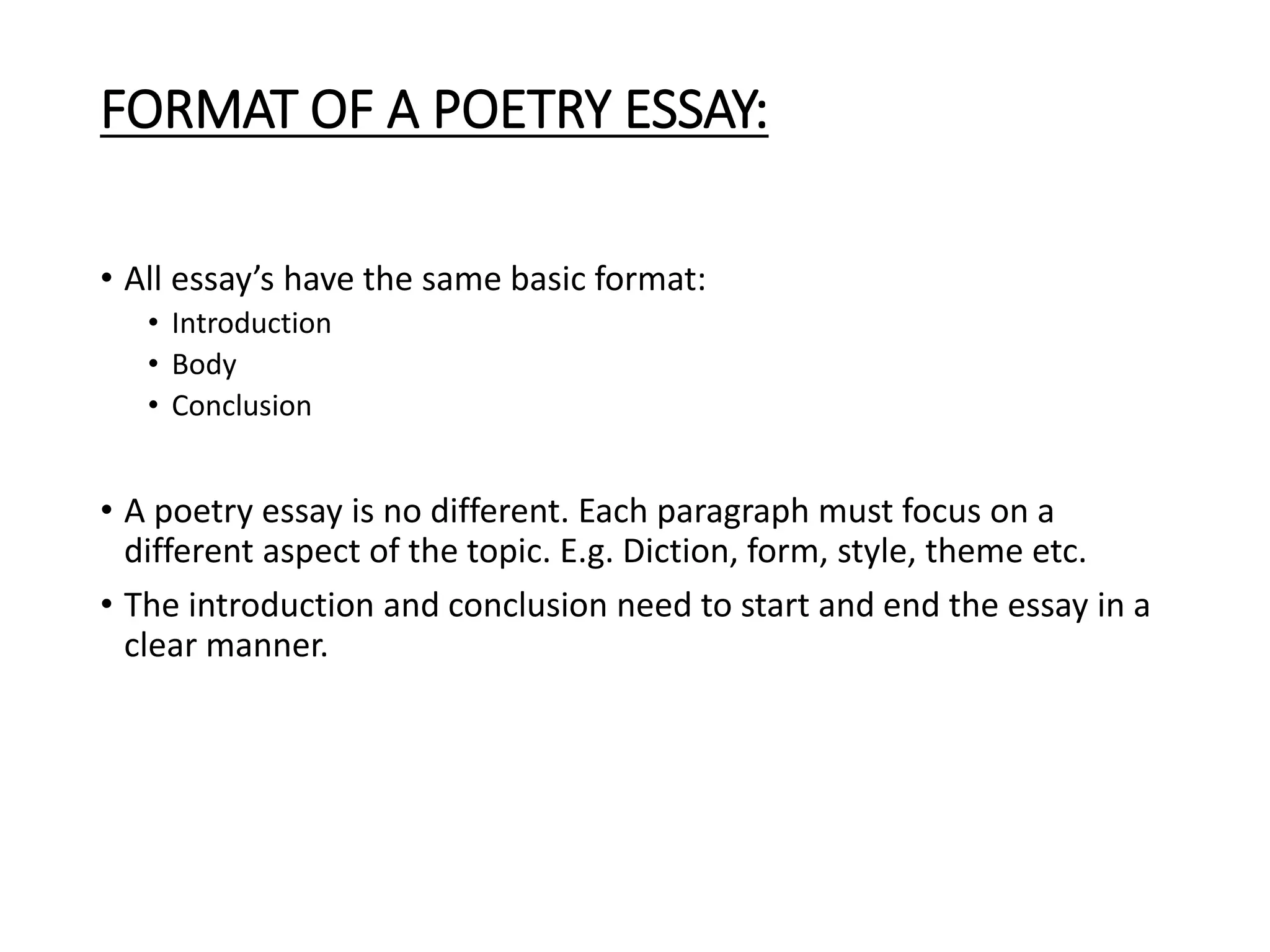 Poetry essay writing | PPTX