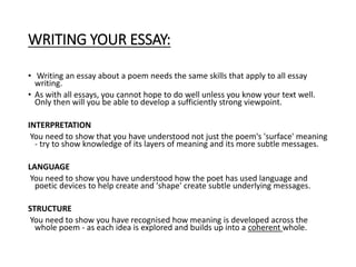 Poetry essay writing | PPTX