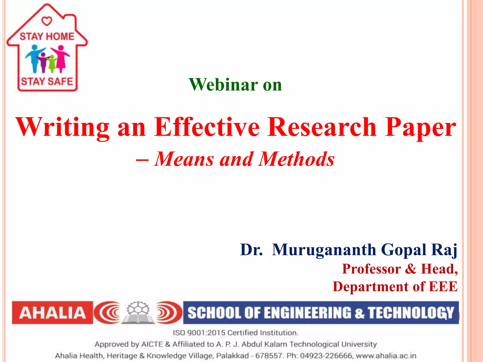 Writing an Effective Research Paper - Means and Methods | PPT