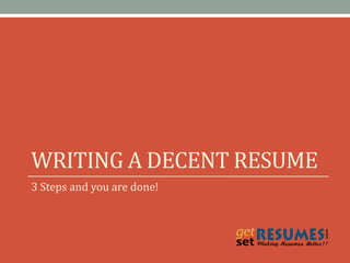 How to write a Cracker Resume/CV for your next Job Application! | PPT