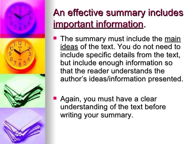 Writing an effective summary