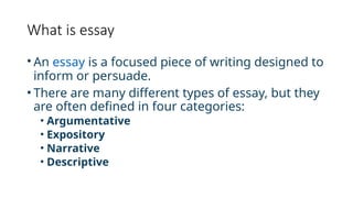Writing an essay main components for postgraduates | PPTX