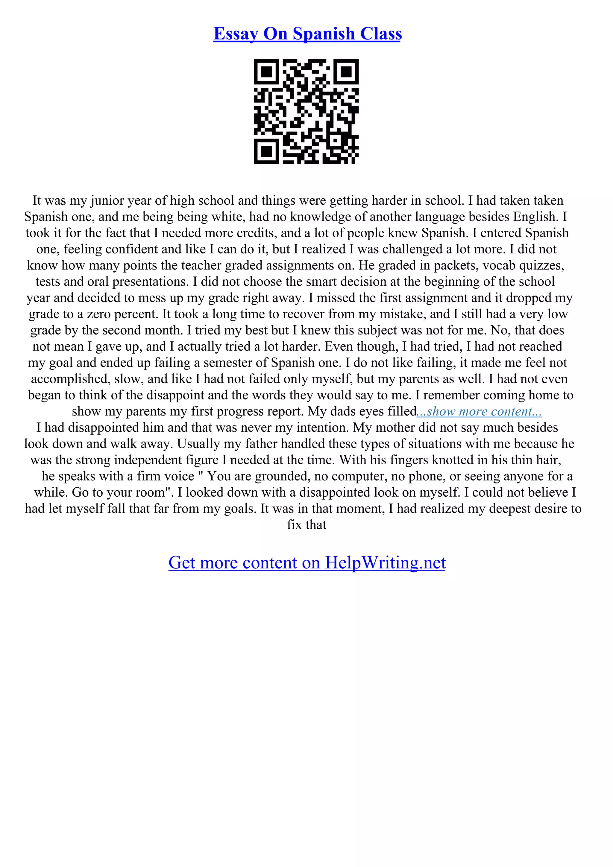 Writing An Essay In Spanish | PDF | Cold and Flu | Diseases and Conditions