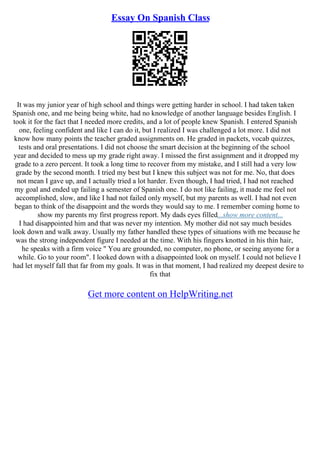 Writing An Essay In Spanish | PDF