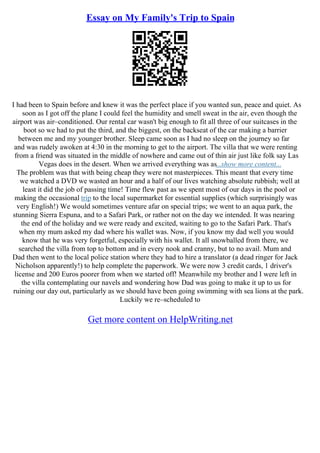 Writing An Essay In Spanish | PDF