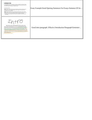 Writing An Essay Introduction | PDF