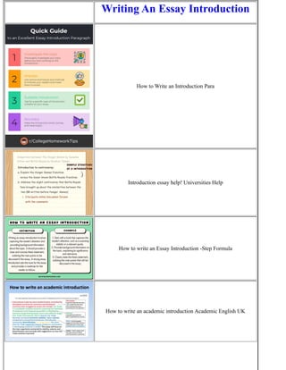 Writing An Essay Introduction | PDF