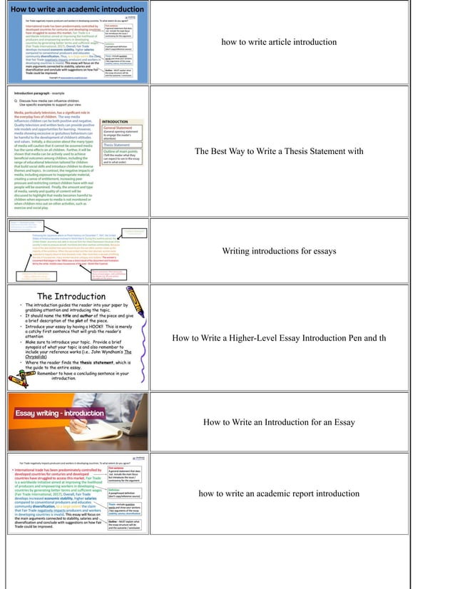 Writing An Essay Introduction | PDF