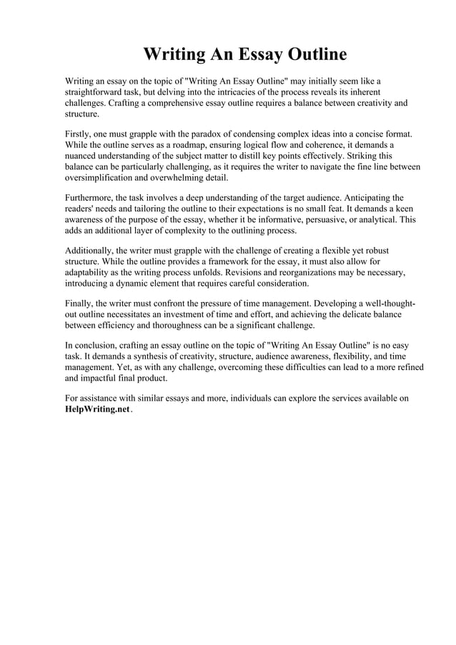 Writing An Essay Outline. Essay writing outline worksheet. Narrative ...