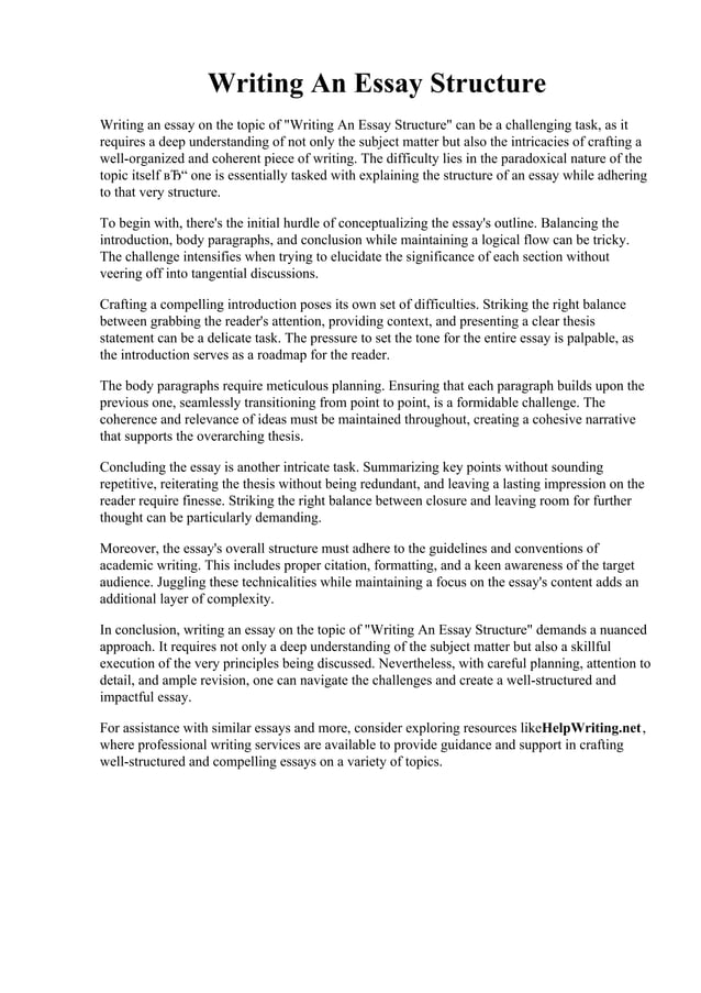 Writing An Essay Structure. Introduction - How to write an essay ...