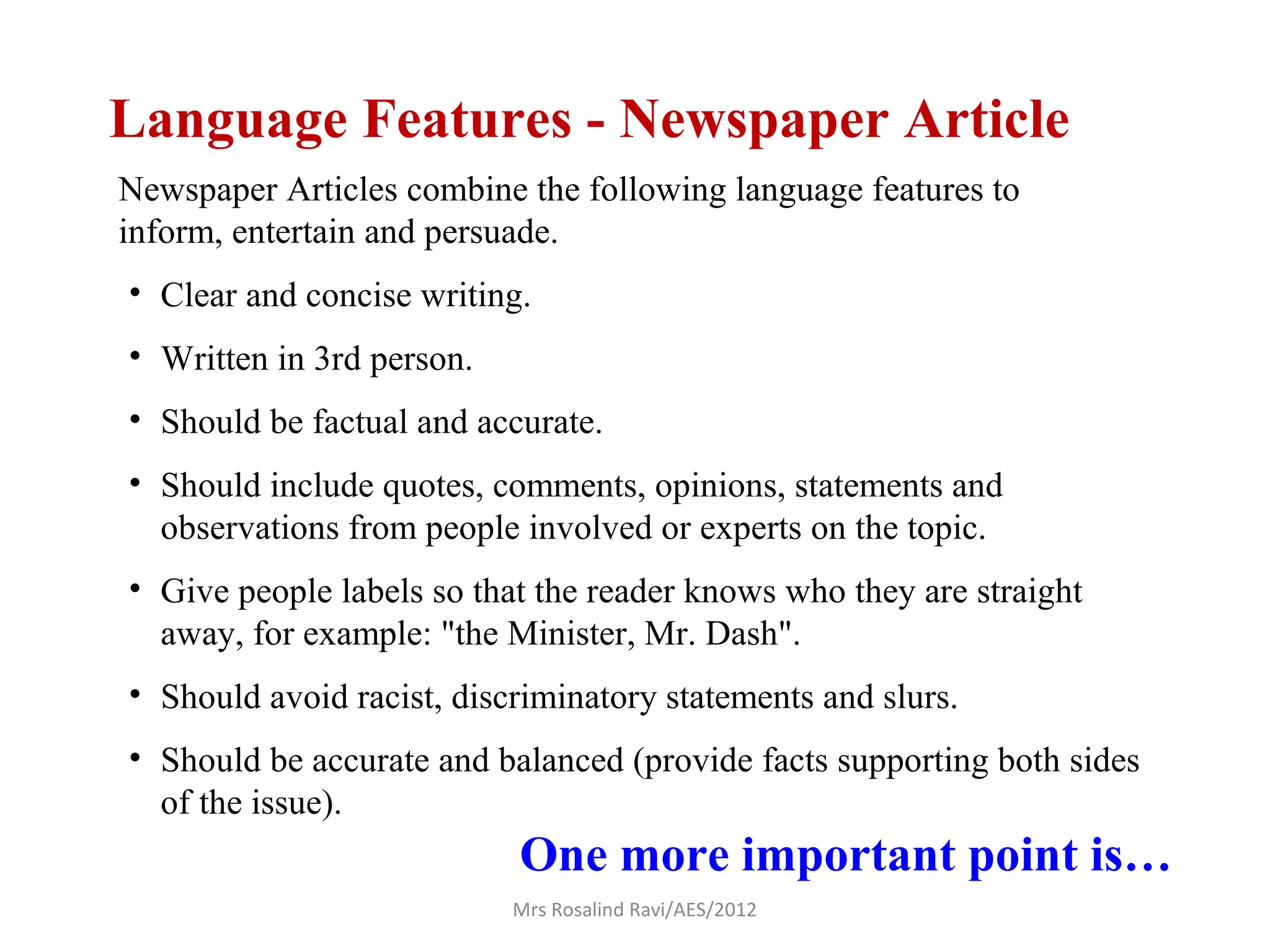 Writing a newspaper report ppt | PPT