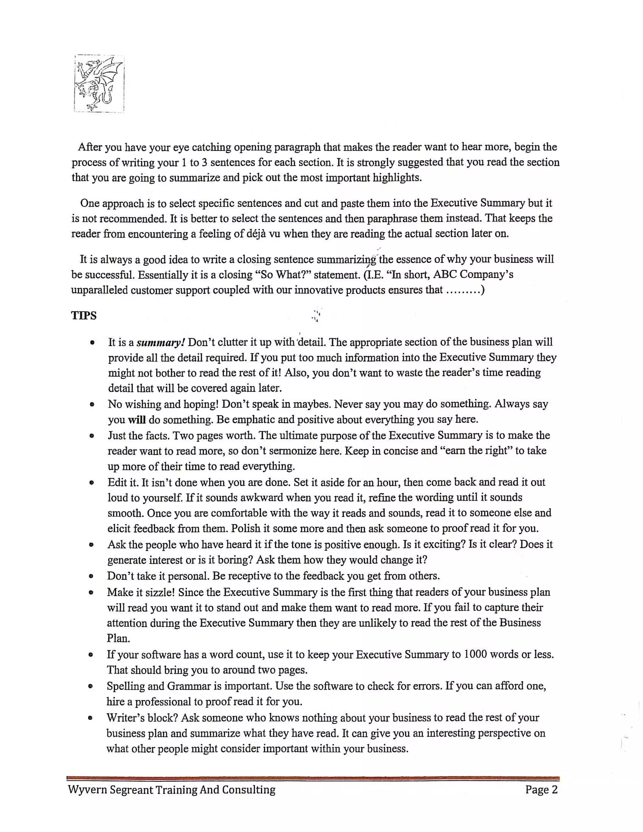 Writing an executive summary | PDF